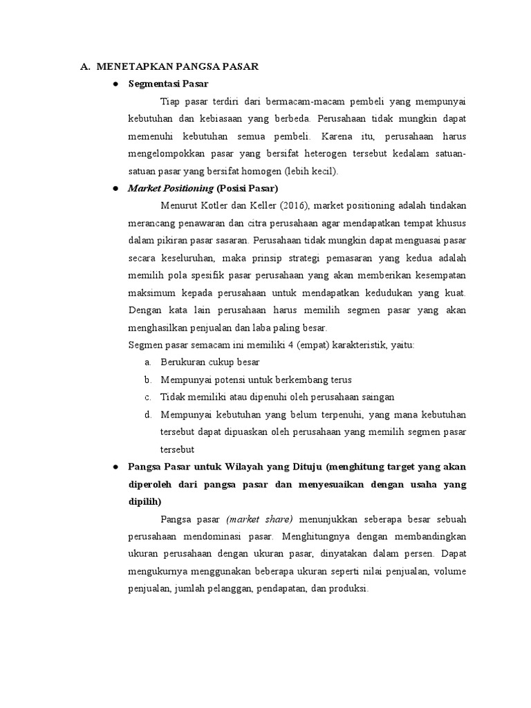 Menetapkan Pangsa Pasar | PDF | Bisnis