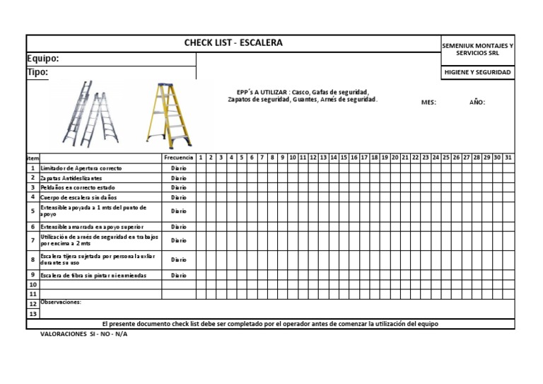 Check List Escaleras | PDF