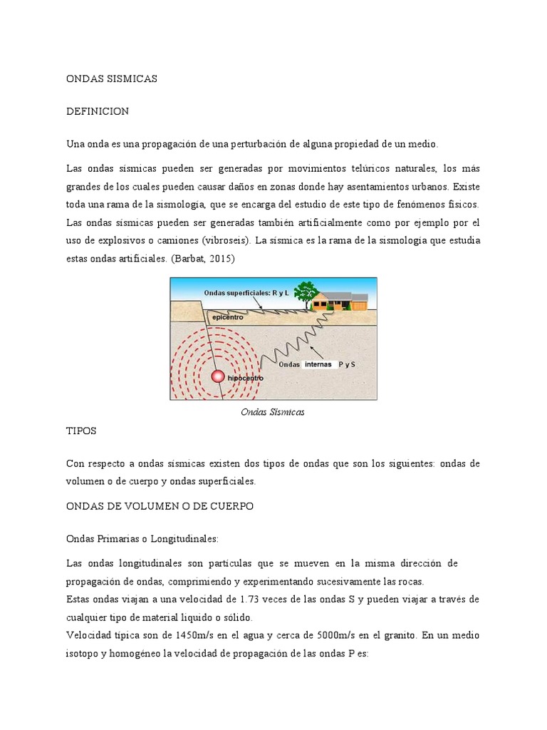 Tipos de Ondas Sismicas | Descargar gratis PDF | Olas | Fenómenos científicos