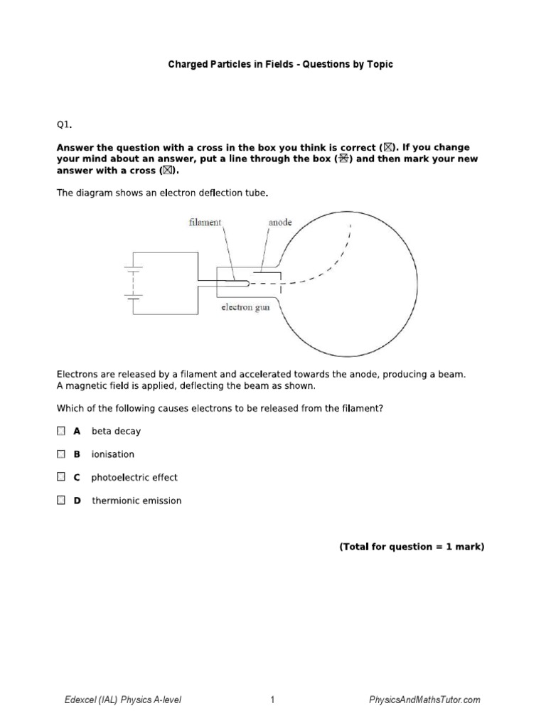 Charged Particles in Fields QP | PDF