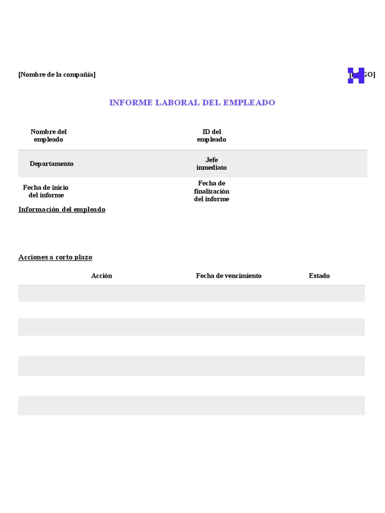 Plantilla - Informe Laboral | PDF