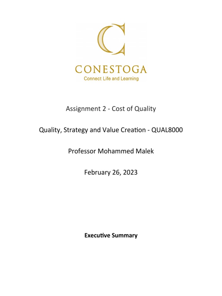 Exercise #2B Cost of Quality 8000 | PDF