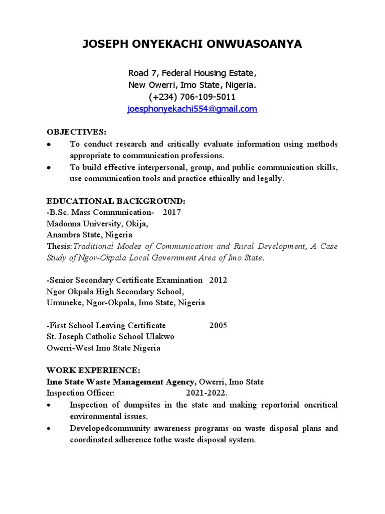 JOSEPH CV 2023 | PDF