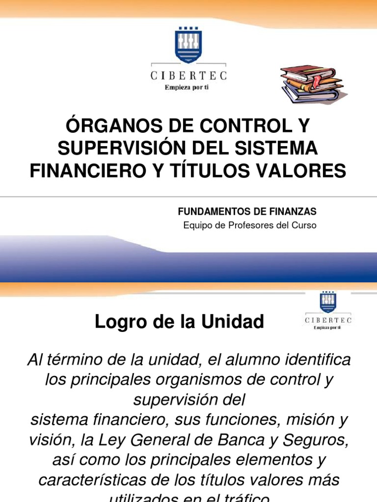 Órganos de Control Y Supervisión Del Sistema Financiero Y Títulos Valores | PDF | Cheque | Pagaré