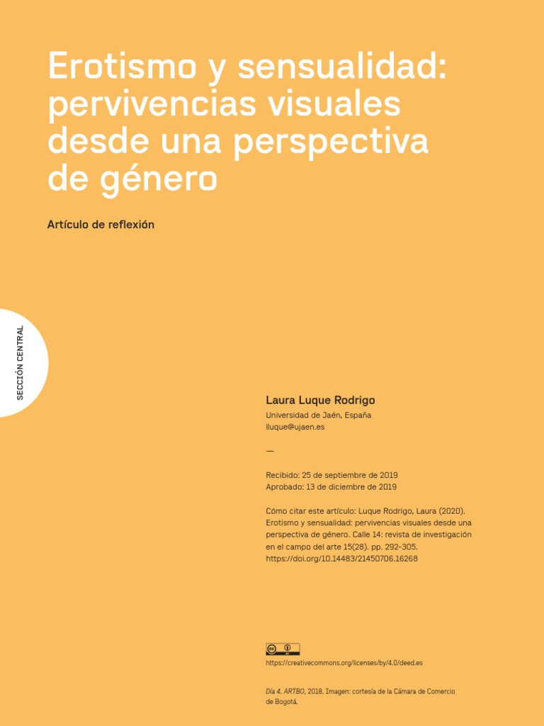 Erotismo y Sensualidad Pervivencias Visu | PDF