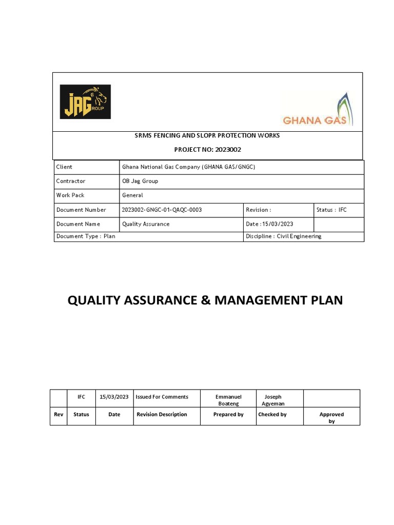 Quality Assurance Plan - SRMS Slope Protection & Fencing | PDF ...