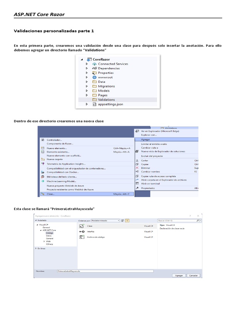 03 2 Asp Net Core Razor Vistas Formulario Y Guardar En Bd Pdf