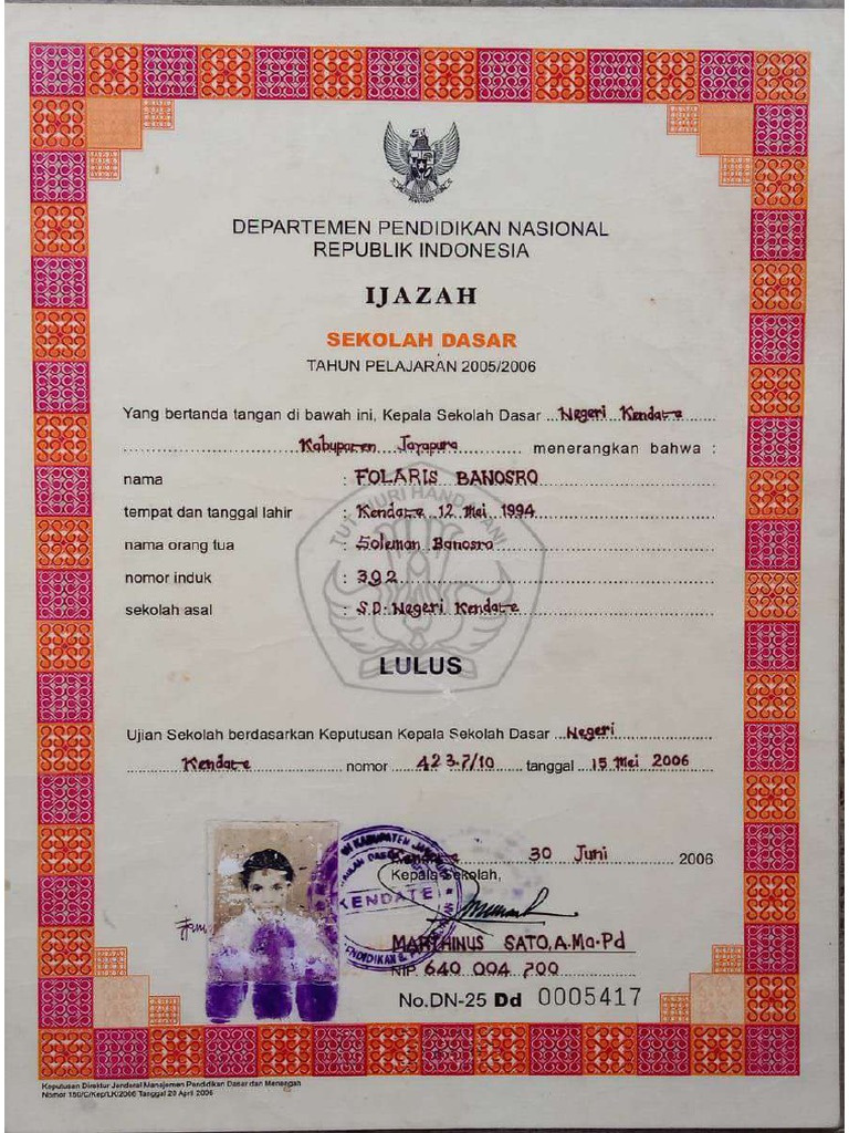 Ijazah SD | PDF