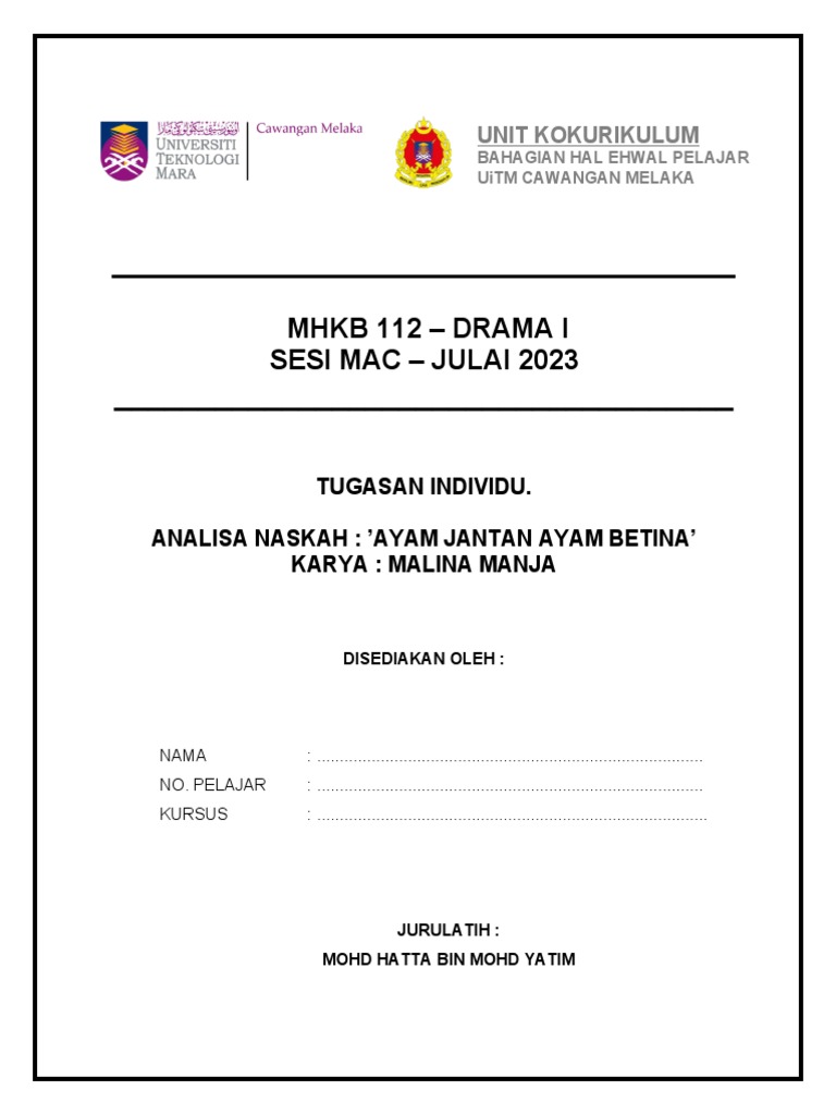 Format Tugasan 1 HKB112 | PDF