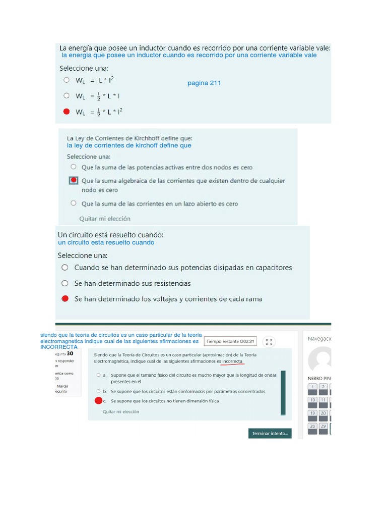 Preguntas Teoricas Parcial 1 | PDF | Inductor | Corriente eléctrica
