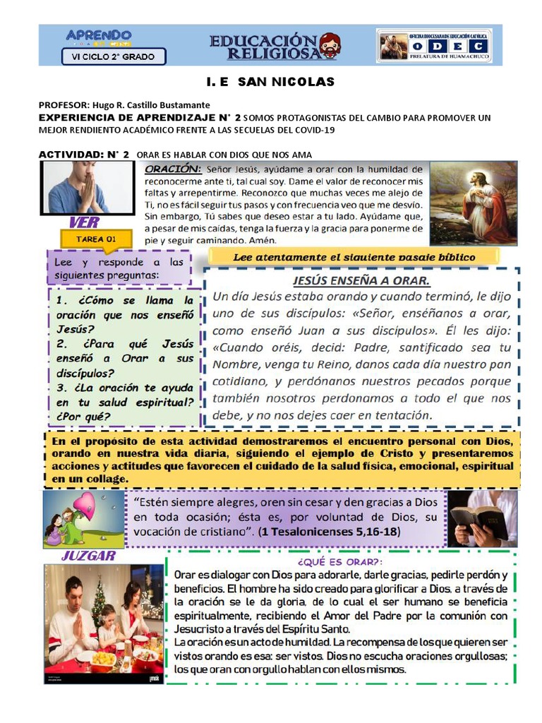 Actividad #2 para Segundo Grado | PDF