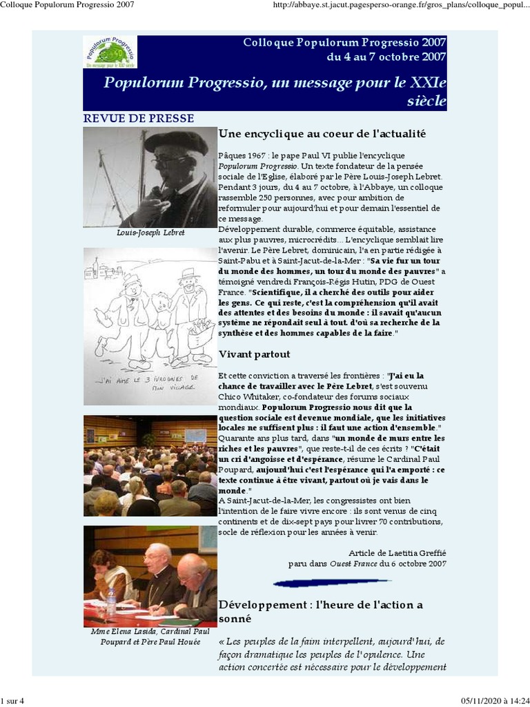 Colloque sur Populorum Progressio 2007 | PDF | Propriété | Sciences ...