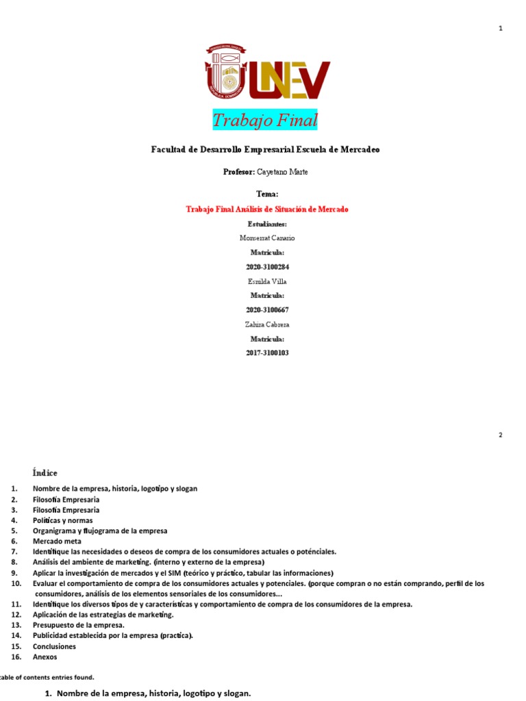 Trabajo Final Pract M.. | PDF