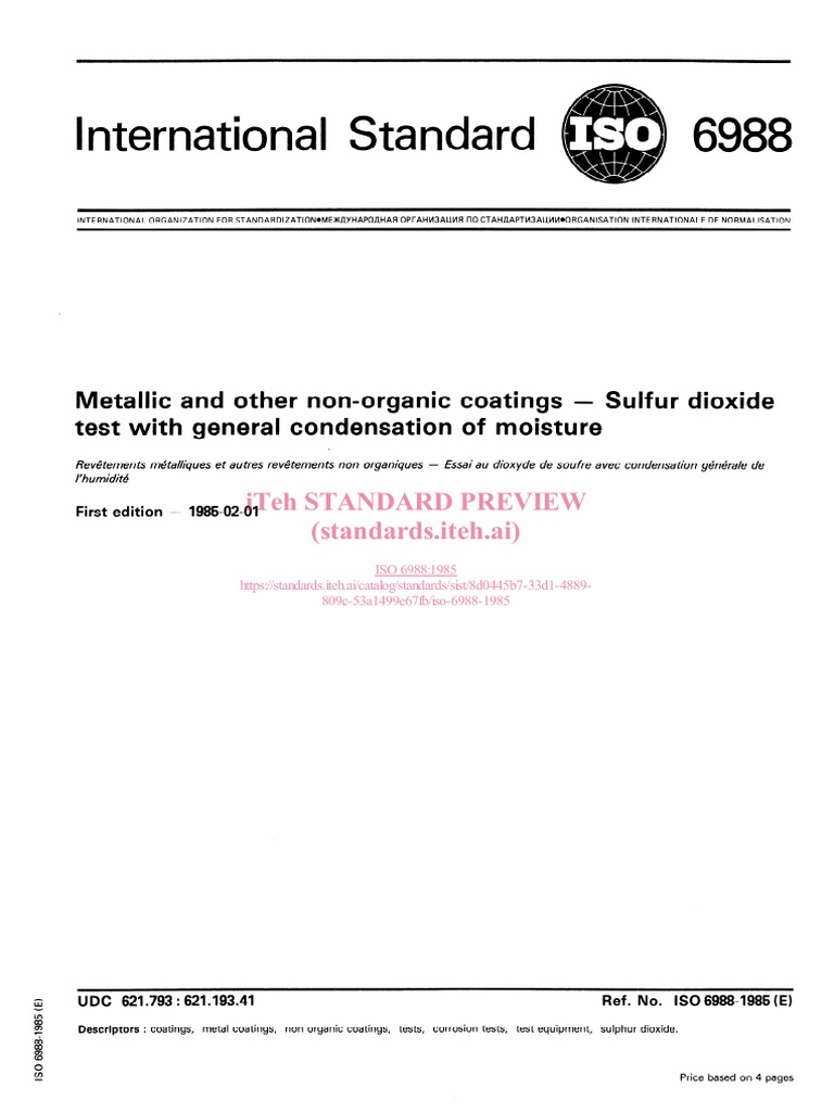 Iso 6988 1985 | PDF