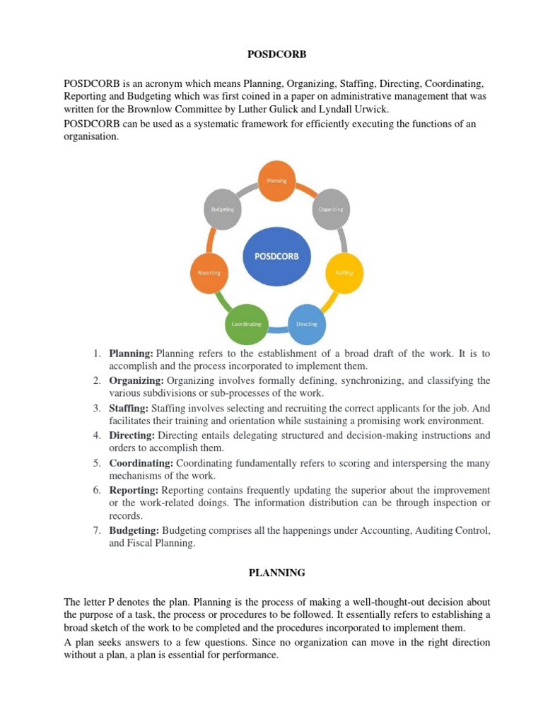 POSDCORB - Copy | PDF