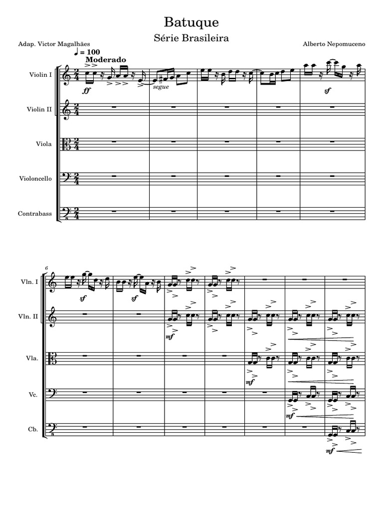 Batuque - Alberto Nepomuceno - Partitura - e - Partes | PDF