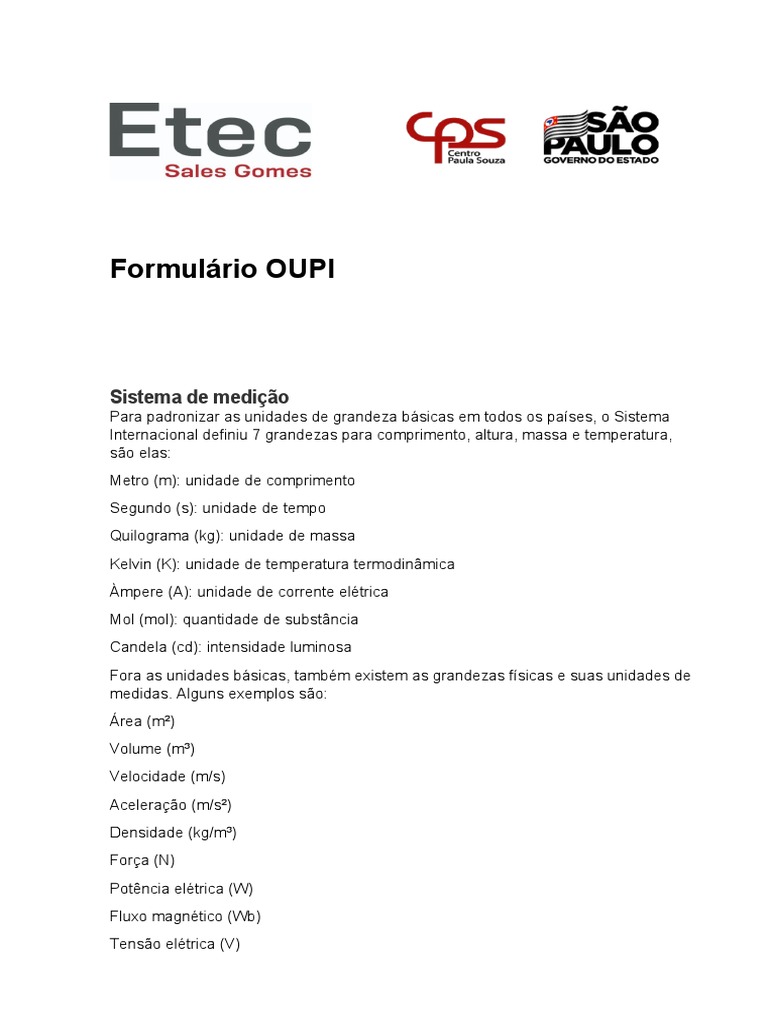 Formulário OUPI | PDF