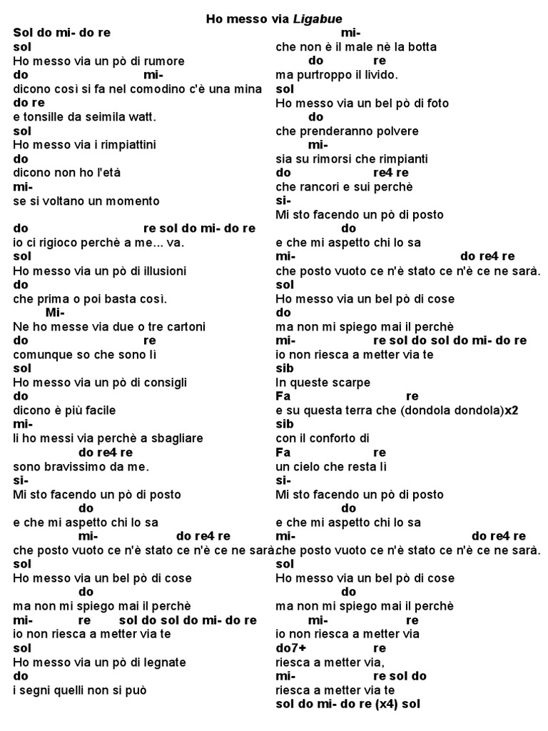 Ligabue Ho Messo Via | PDF