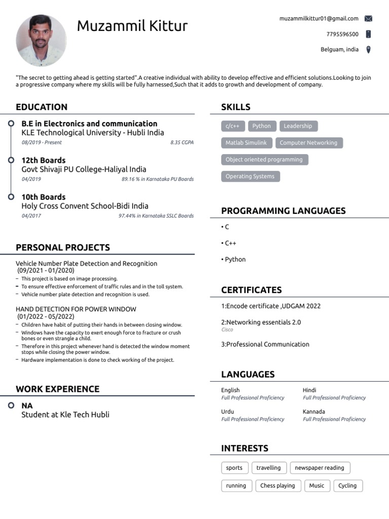 Muzammil Kittur - KLE Tech University-1 | PDF