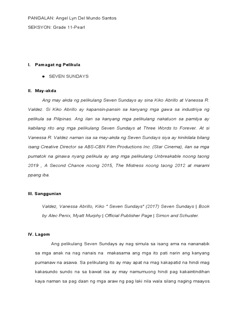 Pagsusuring Pampelikula | PDF