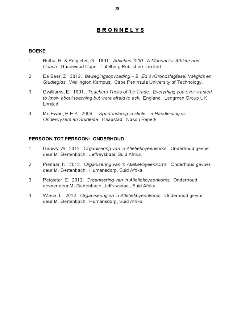 Bronnelys: Boeke | PDF