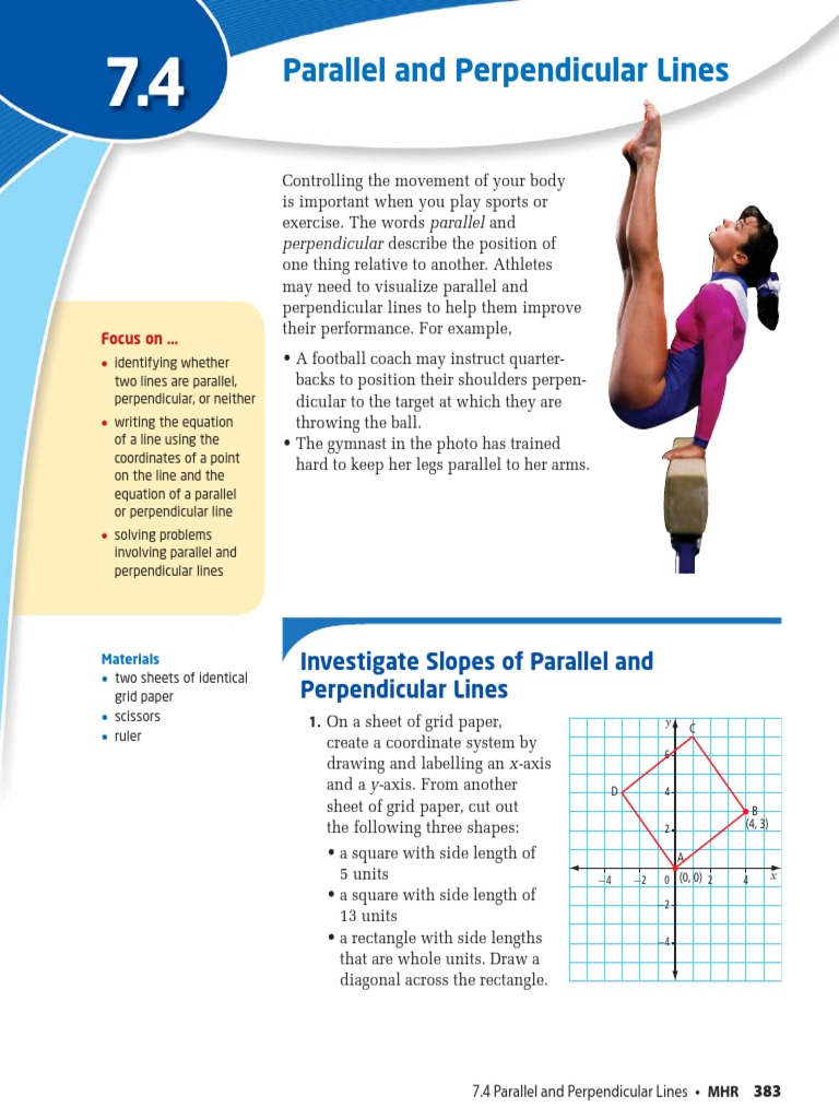 Investigate Slopes of Parallel and Perpendicular Lines | PDF | Slope ...