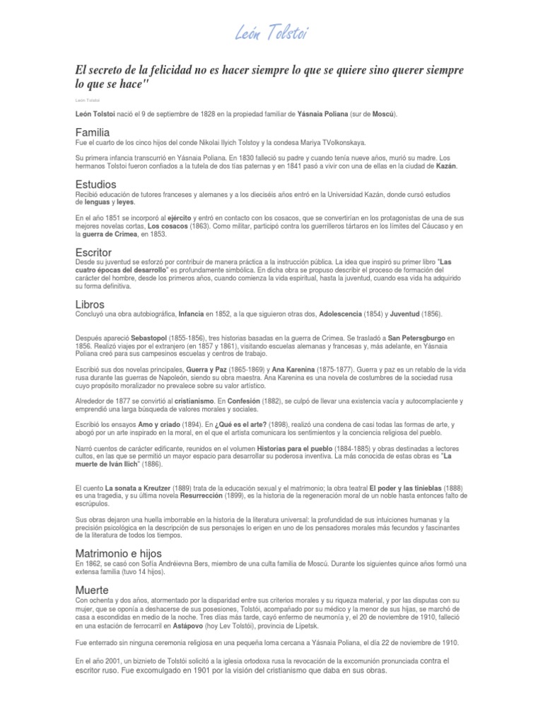 León Tolstoi | PDF