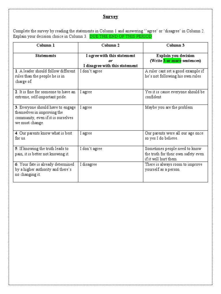 Anticipation Guide Oedipus | PDF