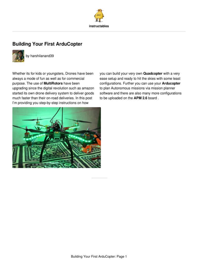 Building Your First ArduCopter | PDF