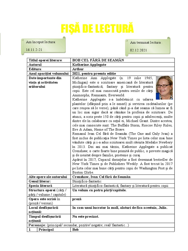 Fisa de Lectura 1 | PDF