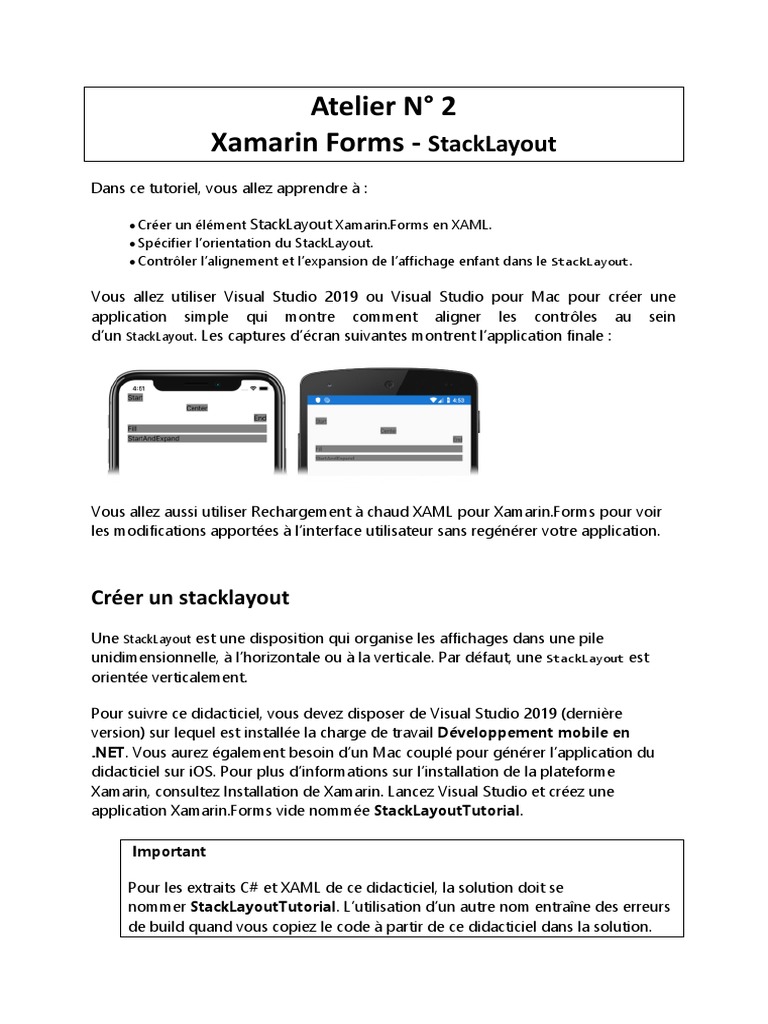 Atelier 2 - Stacklayout | PDF
