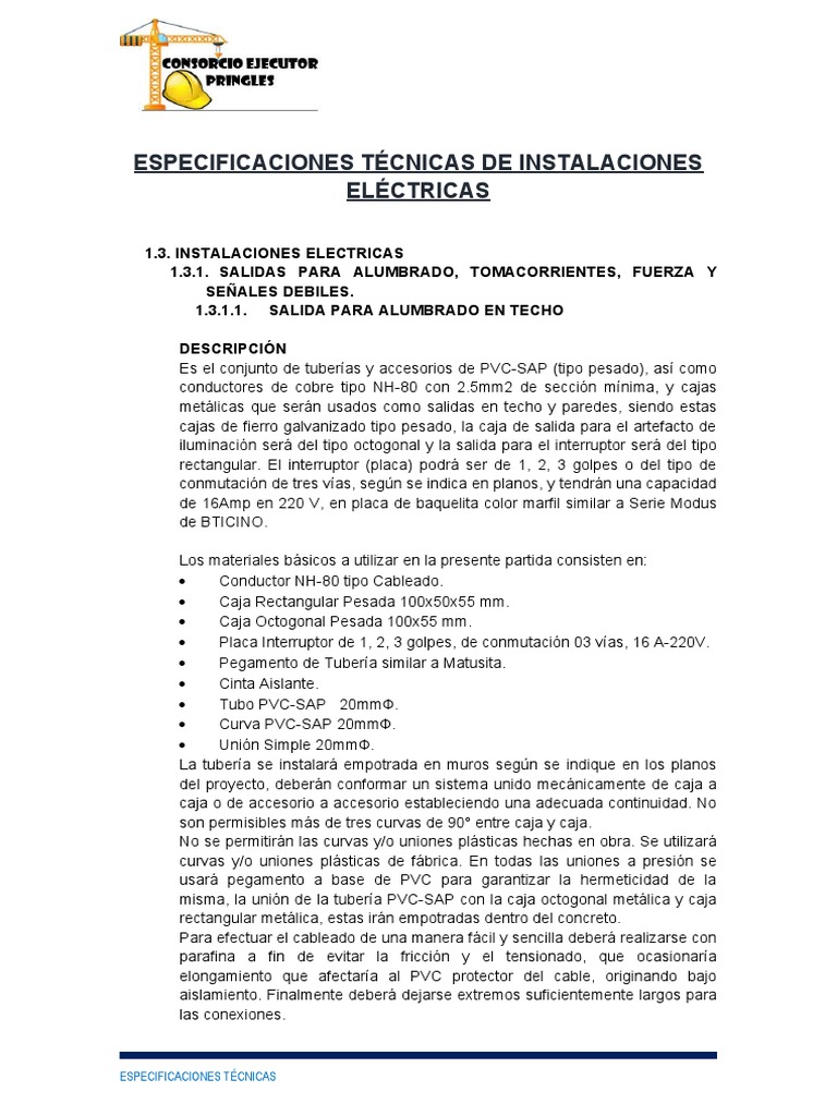 E.T Inst. Electricas Pringles - Adicional 02 | PDF