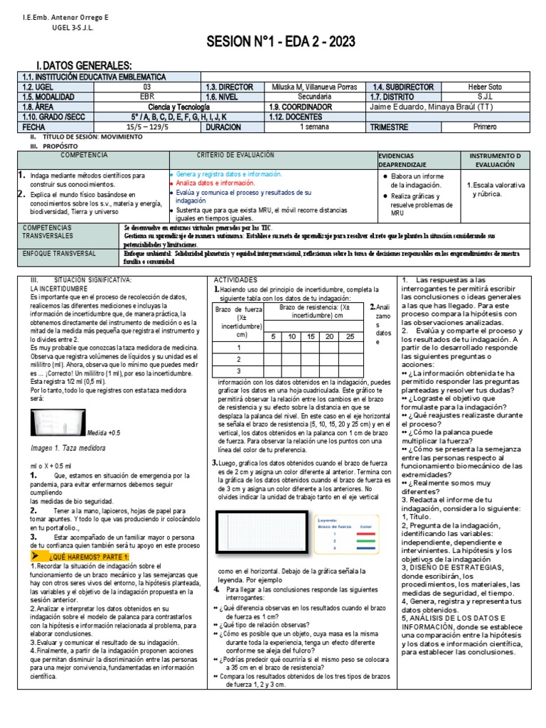 Sesion N-Movimiento Mru | PDF
