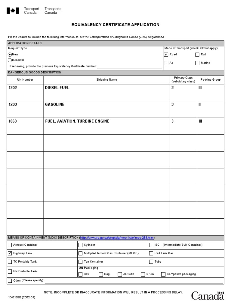 TDG Equivalency Certificate Guide | PDF | Dangerous Goods | Transport