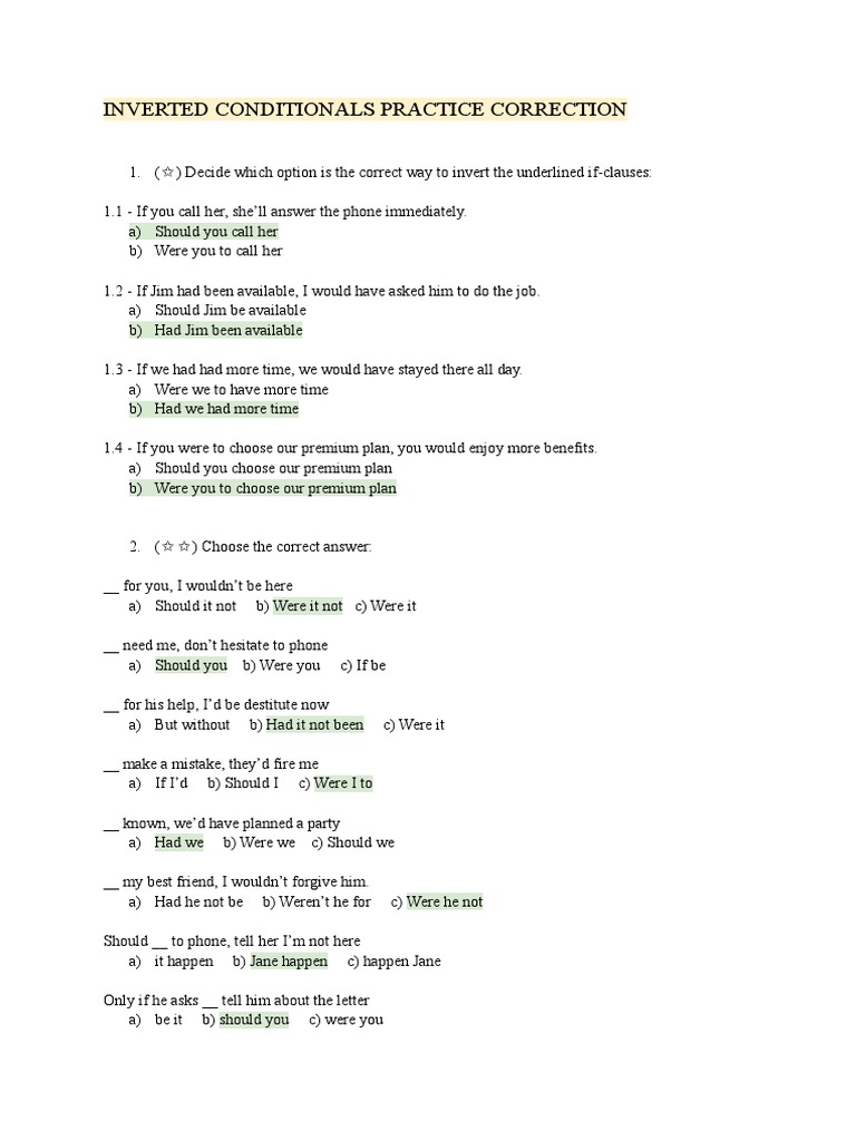 Advanced Inverted Conditionals | PDF