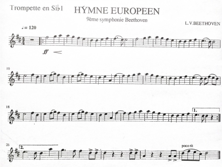 Hymne Européen - Trompette Sib | PDF