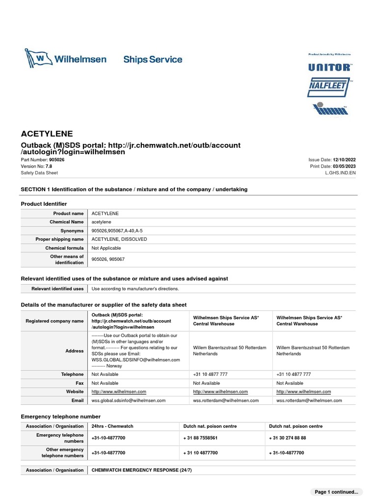 Acetylene A-40 Filling | PDF | Chlorine | Fires