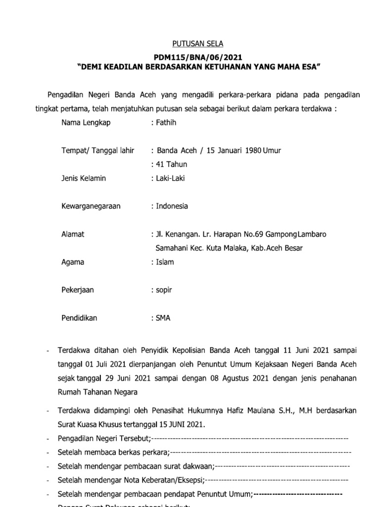 PUTUSAN SELA Berkas 4 | PDF