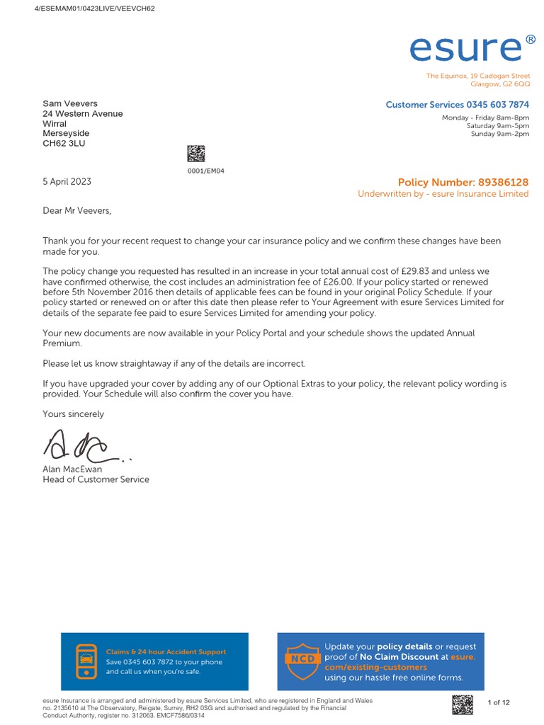 Update Letter 244135531 | PDF | Business | Financial Services