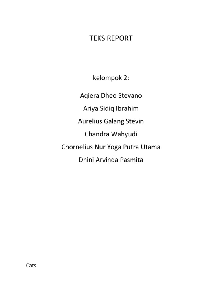 Teks Report | PDF | Laptop | Cats