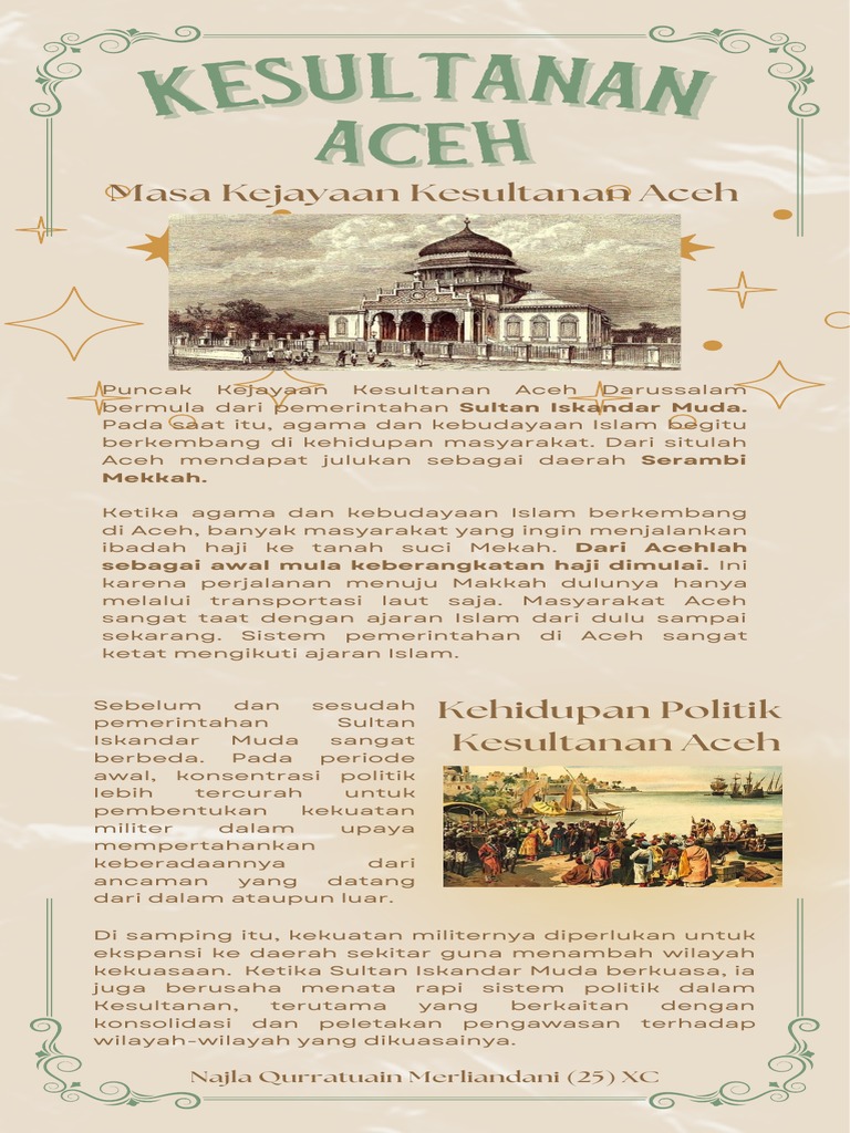 Najla Qurratuain Merliandani (25) XC - Sejarah Infografis Kesultanan Aceh | PDF