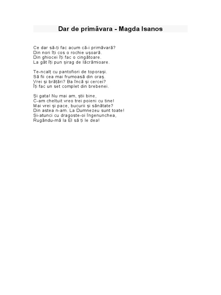 Dar de Primavara | PDF