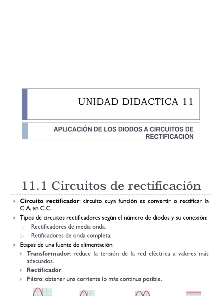 Unidad 11 | PDF | Rectificador | Transformador