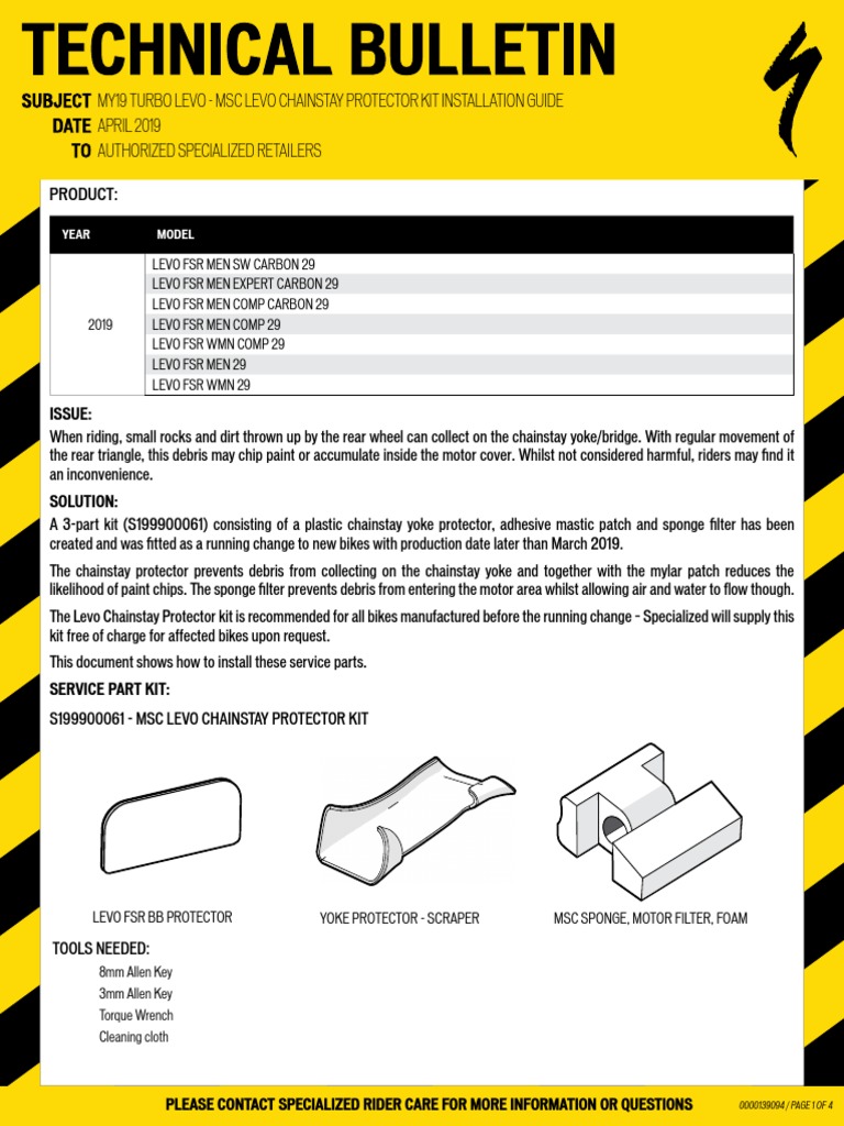 2019 Levo Chainstay Protector Installation | PDF | Equipment ...