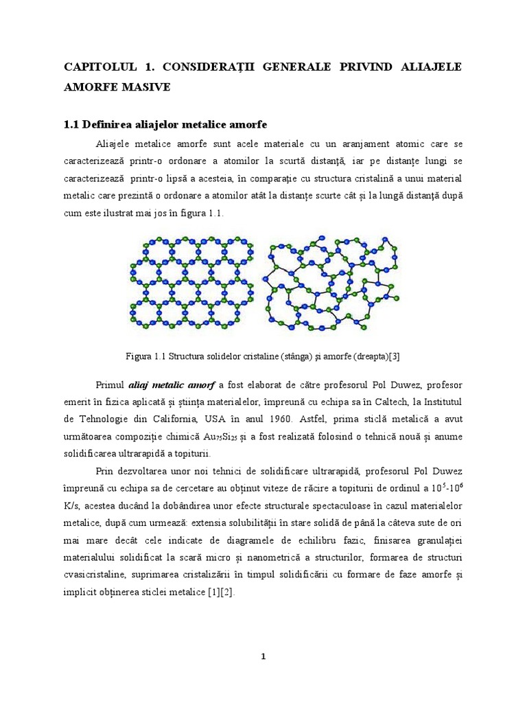 Aliaje Amorfe Masive | PDF