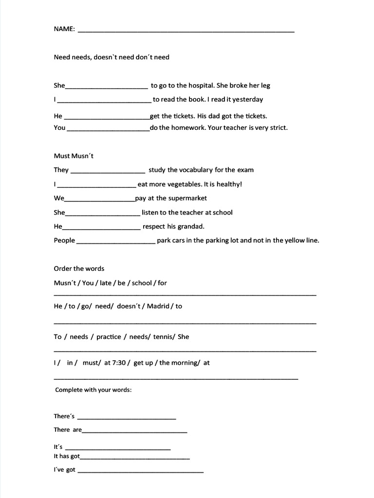 English Grammar Exercise Worksheet | PDF