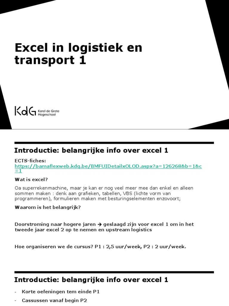 Excel Les 1 22-23 | PDF