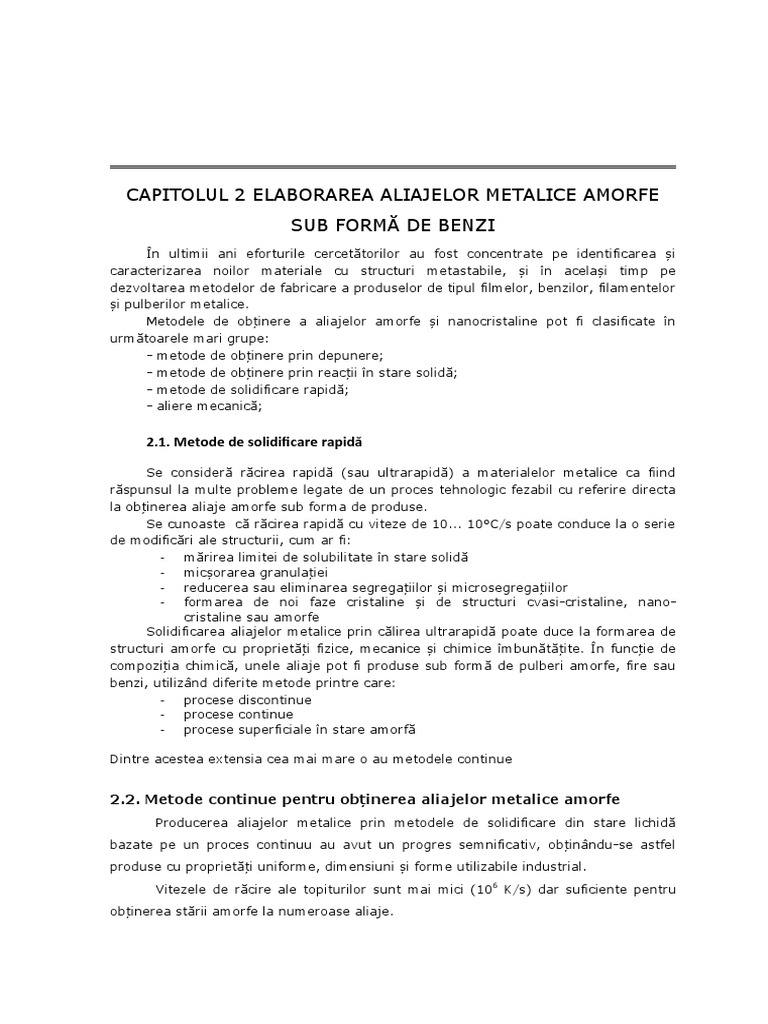 Elaborarea Amorfe Sub Forma de Benzi | PDF