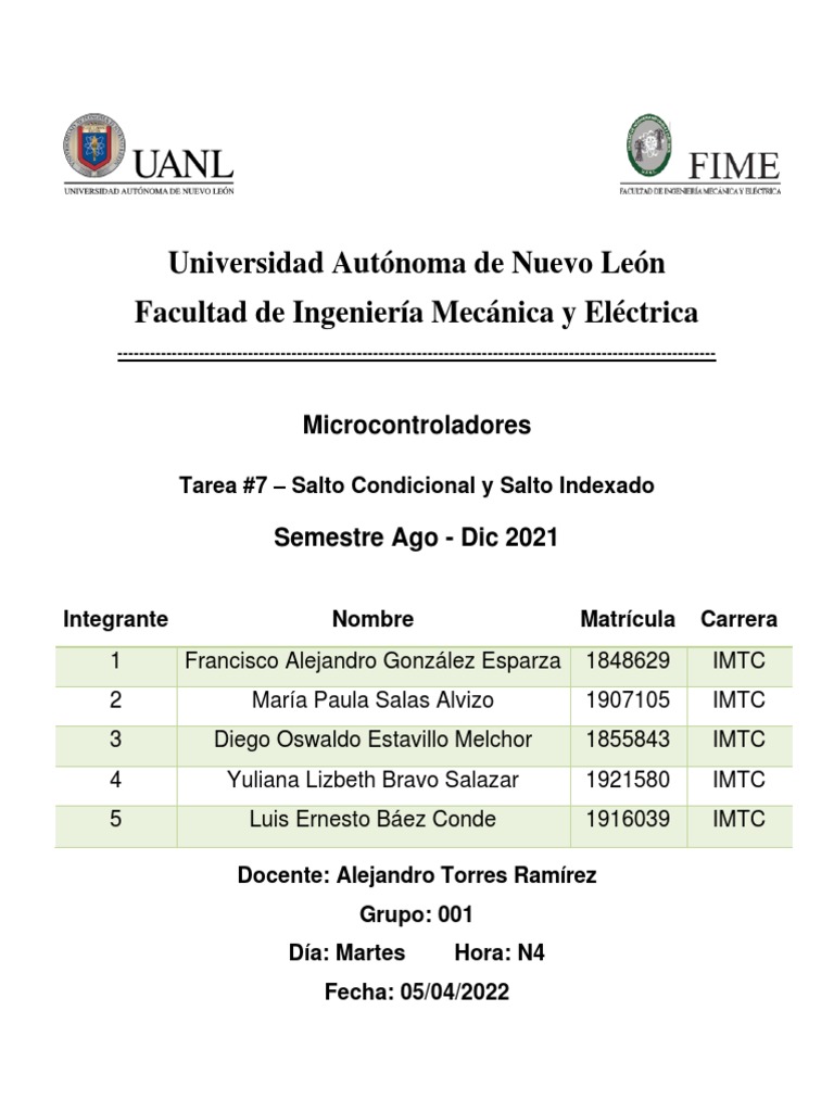 Tarea 7 Microcontroladores 001 | PDF