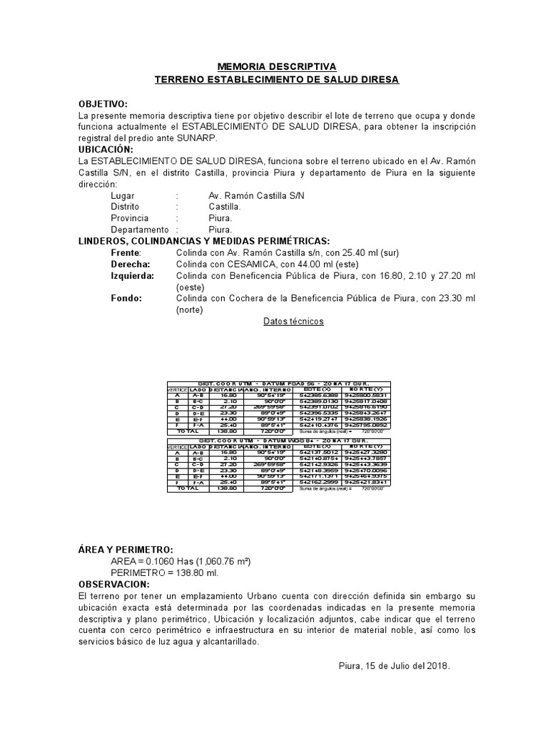 Establecimiento de Salud Diresa | PDF